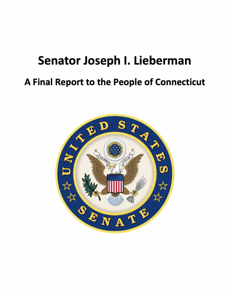 Joseph Lieberman Final Report | Reflections on Public Service